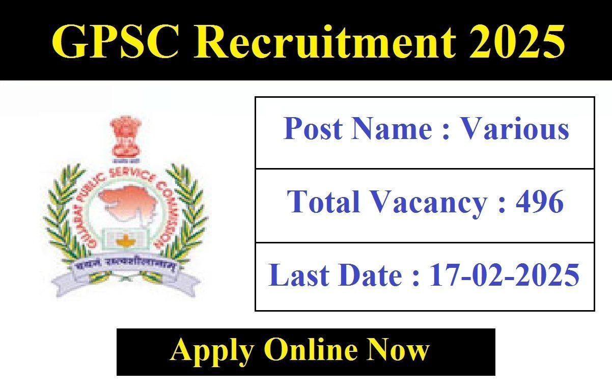 GPSC Recruitment 2025 for Various Post - MYOJASUPDATE